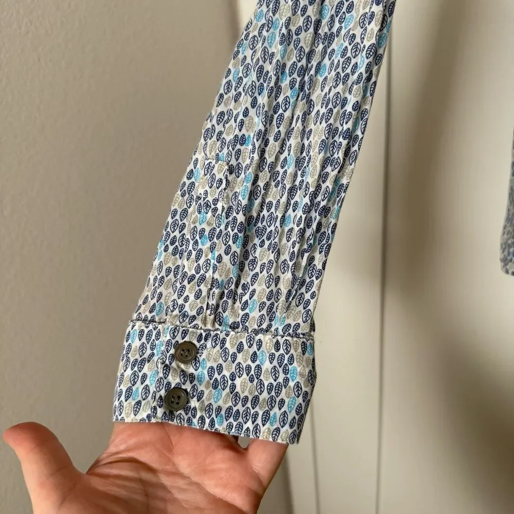 Garnet Hill | Tops | Garnet Hill Shirtsz 6p Blue Floral Button Up Long ...
